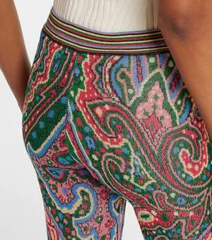 Etro Knitted Paisley Jacquard Flared Pants