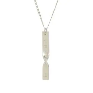 MAISON MARGIELA Twisted Number Logo Bar Necklace - Palladio Semi Polished Plating