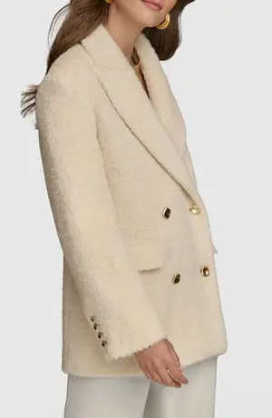 Donna Karan New York Faux Shearling Wool Blazer