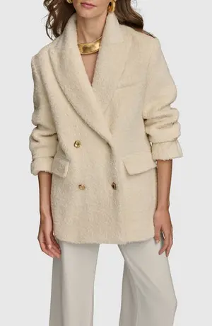 Donna Karan New York Faux Shearling Wool Blazer