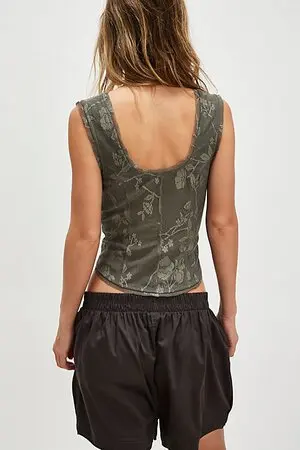 Free People Before Daylight Corset Cami - Gravel Stone