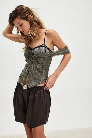 Free People Before Daylight Corset Cami - Gravel Stone