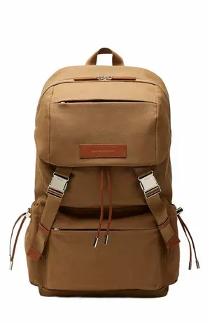 WANT Les Essentiels Bishop Organic Cotton Canvas Backpack - Dark Camel