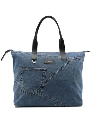 Dolce & Gabbana Medium Patchwork Denim Tote - Blue