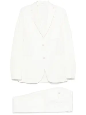 Eleventy Single-breasted Suit - White