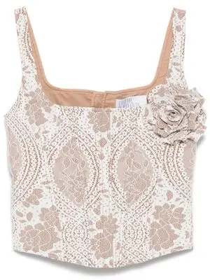 Giuseppe Di Morabito Lace-effect Corset - White