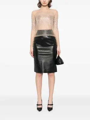 Ermanno Scervino Lambskin Pencil Skirt