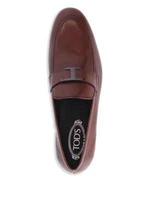TOD'S Branded Leather Loafers - Brown