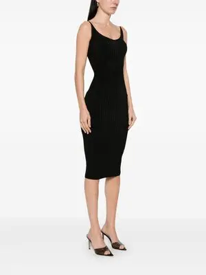 MUGLER Knitted Midi Dress - Black