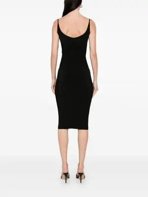 MUGLER Knitted Midi Dress - Black