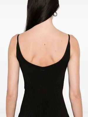 MUGLER Knitted Midi Dress - Black