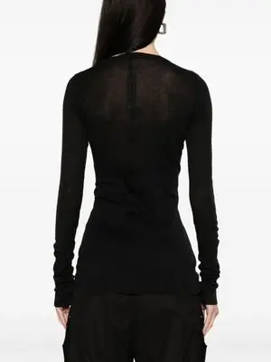 Rick Owens Fine-ribbed Long-sleeve T-shirt - Black