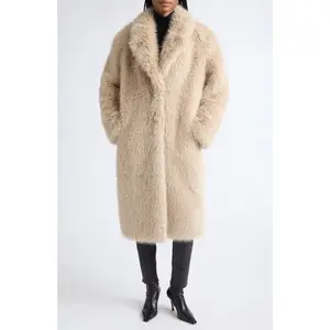 STAND STUDIO Mckenna Faux Fur Coat - Sand
