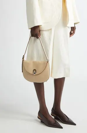 Savette Small Tondo Leather Hobo Bag - Bone