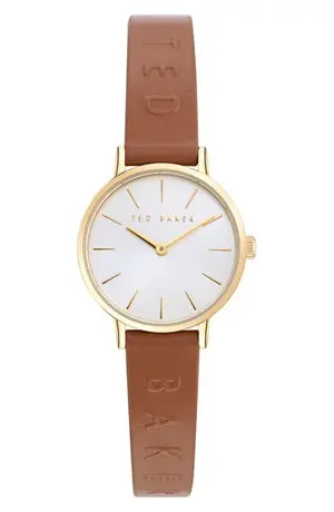 Ted Baker London Classic Leather Strap Watch - Brown