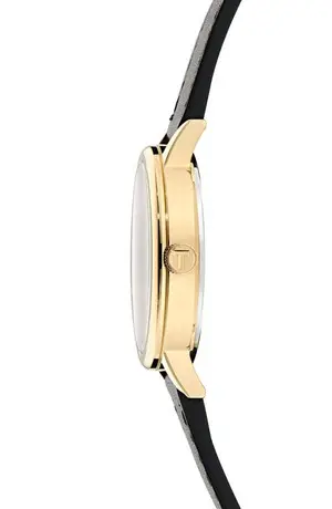 Ted Baker London Phylipa Recycled Stainless Steel Leather Strap Watch