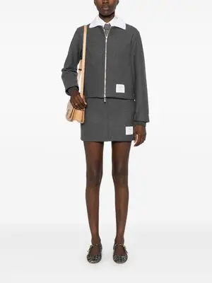 Thom Browne Logo-patch Mini Skirt - Grey