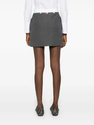 Thom Browne Logo-patch Mini Skirt - Grey