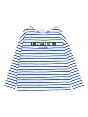 Valentino Garavani Chez-print Striped Cotton T-shirt