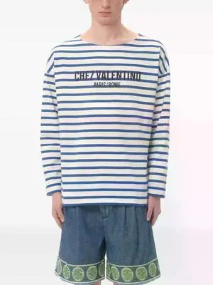 Valentino Garavani Chez-print Striped Cotton T-shirt