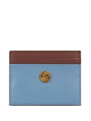 Etro Two-tone Leather Cardholder - Blue
