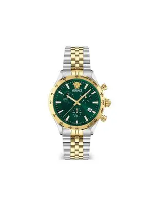 Versace V-code 40mm Chronograph Watch - Green