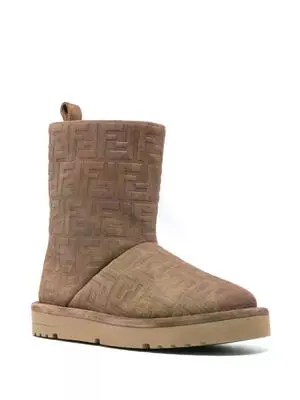 Fendi Ff Jacquard Boots - Neutrals