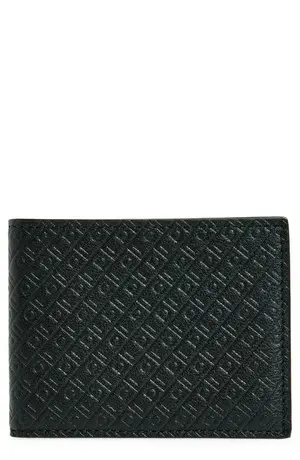 FERRAGAMO Mini Gancio Embossed Leather Bifold Wallet - Nero Nero X Mod