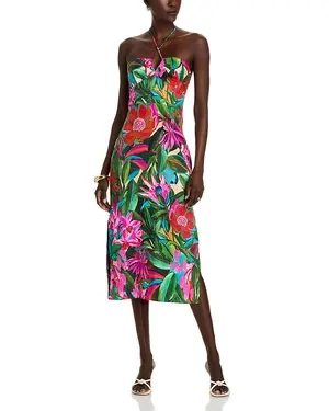 Farm Rio Midi Dress - Jardin De Reve Multi
