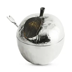 Michael Aram Apple Honey Pot With Spoon - Silver