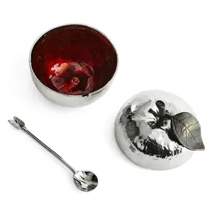 Michael Aram Apple Honey Pot With Spoon - Silver