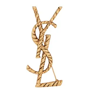 Saint Laurent Opyum Twisted Brooch - Metallic