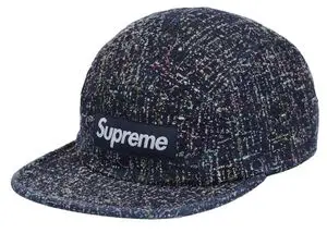 Supreme Denim Boucle Camp Cap - Navy Blue
