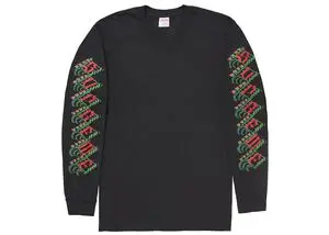 Supreme Strawberries Long Sleeve Tee Shirt - Black