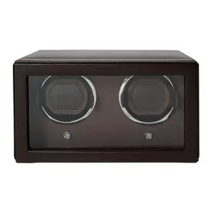 Wolf Cub Double Watch Winder With Cover - Brown