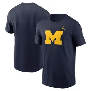 JORDAN BRAND Michigan Wolverines Primetime Evergreen Logo T-shirt - Navy