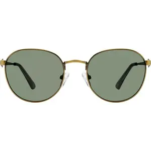 Kurt Geiger 51mm Round Frame Sunglasses - Brass/ Green