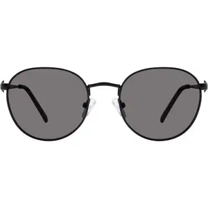 Kurt Geiger 51mm Round Frame Sunglasses - Matte Black/ Smoke