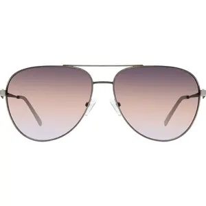 Kurt Geiger 65mm Oversize Pilot Sunglasses - Silver/ Pink Gradient