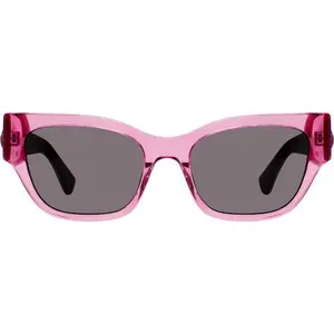 Kurt Geiger 53mm Cat Eye Sunglasses - Pink/ Smoke