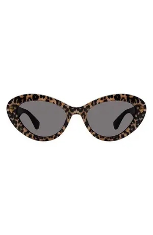 Kurt Geiger 52mm Cat Eye Sunglasses - Leopard/ Smoke
