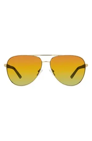 Kurt Geiger Oversized Aviator Sunglasses - Gold/ Rainnbow