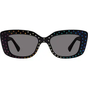 Kurt Geiger 52mm Rectangular Sunglasses - Black/ Smoke