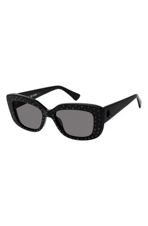Kurt Geiger 52mm Rectangular Sunglasses - Size-black/ Smoke