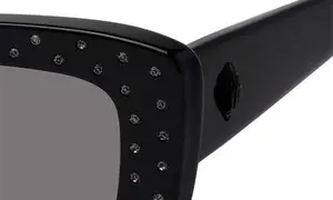 Kurt Geiger 52mm Rectangular Sunglasses - Size-black/ Smoke