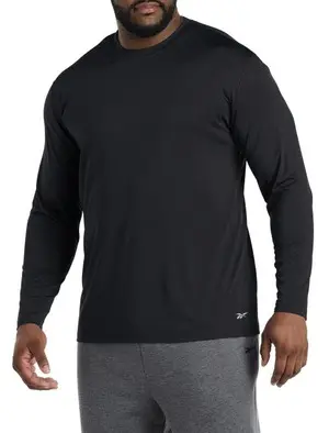 REEBOK Big & Tall Long-sleeve Base Layer Top - Black