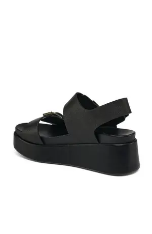 J/SLIDES NYC Brooke Wedge Sandal - Black