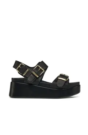 J/SLIDES NYC Brooke Wedge Sandal - Black