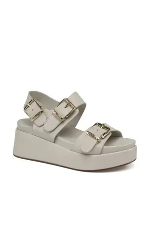 J/SLIDES NYC Brooke Platform Wedge Sandals - Off White