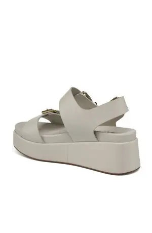 J/SLIDES NYC Brooke Platform Wedge Sandals - Off White